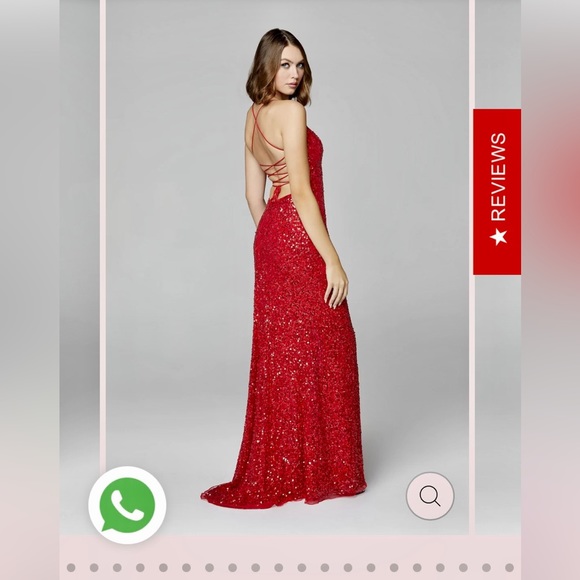 Primavera Couture | Dresses | Primavera Couture Red Sequin Prom Dress ...